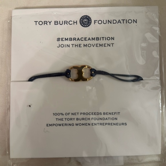 Tory Burch | Jewelry | Tory Burch Foundation Bracelet Adjustable Navy ...